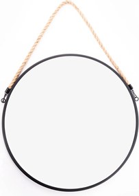 Závěsné zrcadlo v kovovém rámu, průměr 37 cm