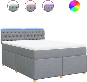 Box spring postel s matrací světle šedá 140 x 190 cm textil 3288982