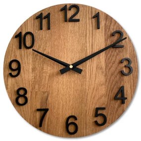 Dubové hodiny na zeď s velkými číslicemi I SENTOP MAS017-3072-black-hands