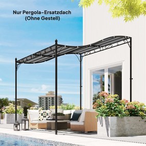 Náhradní střecha pro pergolu Markýza pro zastřešení terasy Náhradní střešní plachta pro pavilon 3 x 3 m 298x293 cm Tmavě šedá barva