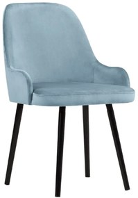 OnaDnes -20% Světle modrá sametová jídelní židle MICADONI FLINT