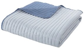 Modrý prošívaný přehoz 220x230 cm Stripe – Catherine Lansfield