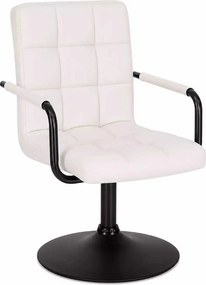 LuxuryForm DESIGN Otočná židle VERONA BLACK na černém talíři - bílá