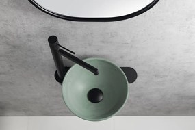 Sapho Sapho, MINOR betonové umyvadlo na desku, průměr 26cm, zelená mat, MR26023