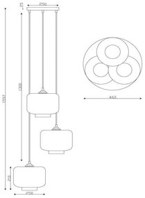Lucide 46413/13/65 - Lustr na lanku MEDINE 3xE27/40W/230V kouřová