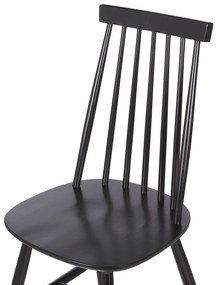 Sada 2 dřevěných jídelních židlí černé BURBANK Beliani