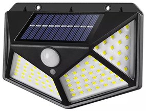 HJ Solární nástěnné LED světlo s čidlem pohybu ploché, 100 LED