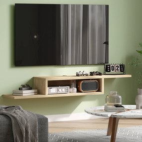 HOMCOM Floating Wall TV Stand se policí - Dub