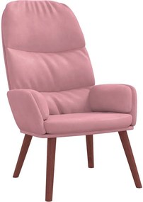 Relaxační křeslo s podnožkou růžové samet 3315120