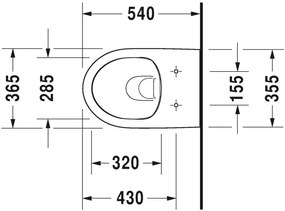 Duravit No.1 - Závěsné WC, Rimless, bílá 25620900002