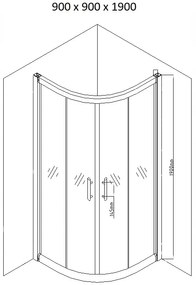 Sprchový kout MAXMAX MEXEN RIO transparent - čtvrtkruh 90x90 cm, 863-090-090-01-00