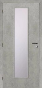 Solodoor Interiérové dveře Etta 7, 80 L, 80 × 197 cm, fólie, levé, beton, prosklené