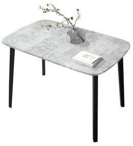 Rozkládací jídelní stůl Grazpen S 130x80, Barva dřeva: šedý mramor + černá
