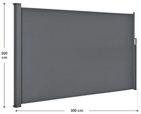 Juskys Boční markýza Dubaj 300 x 200 cm - šedá