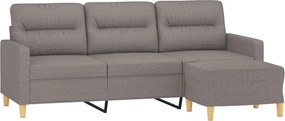 3místná pohovka s podnožkou taupe 180 cm textil 3201080