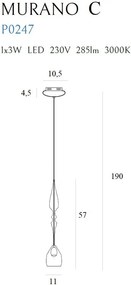 Maxlight Závěsné svítidlo Maxlight P0247 MURANO C