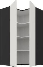 ARIA wb | horní kuchyňská skříňka 60x60 GN-108 2F (90°) rohová s policemi | EXTRA VYSOKÁ | 60x60 cm | černá/bílá