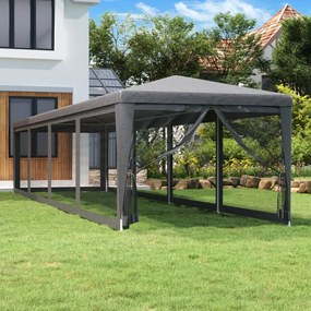 Party stan s 10 síťovanými bočnicemi antracitový 3 x 12 m HDPE 319249