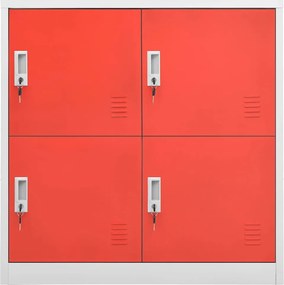 vidaXL Uzamykatelné skříně 2 ks světle šedé 90 x 45 x 92,5 cm ocel [3095225] Barva: světle šedá a červená