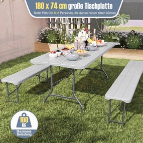 Costway Zahradní stůl s HDPE stolní deskou a rukojetí, skládací