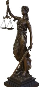 Spravedlnost 51 cm – Justitia Themis, velká bronzová socha bohyně práva