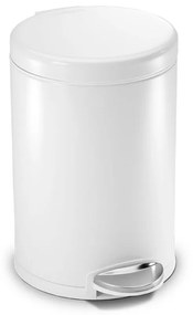 Pedálový odpadkový koš Simplehuman – 4,5 l, kulatý, bílý