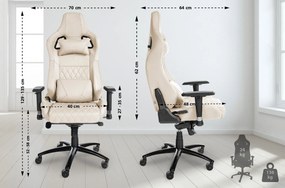 Kancelářská židle Keren pravá kůže – krémová