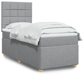Box spring postel s matrací světle šedá 90x190 cm textil 3293435