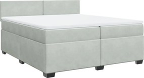 Box spring postel s matrací světle šedá 200x200 cm samet 3286396