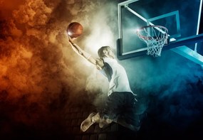 Fototapeta Basketbalový Hráč Udělal Dunk Vliesová tapeta 270x180