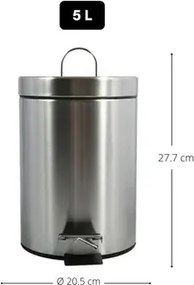 MSV pedálový odpadkový koš 5 L kartáčovaná nerez ocel