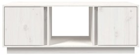 Konferenční stolek bílý 110x50x40 cm masivní borové dřevo - Default Title