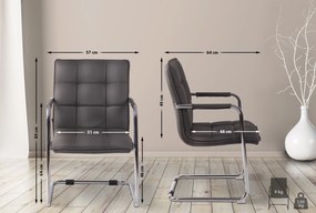 Konferenční židle Gandia umělá kůže chromovaná konstrukce – šedá