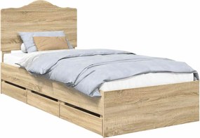 Rám postele s čelo Sonoma dub 100 x 200 cm Inženýrské dřevo 3413445