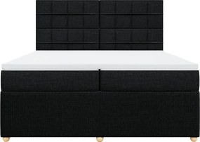 Box spring postel s matrací černá 200x200 cm textil 3294465