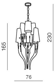 Azzardo AZ1417 - Lustr na řetězu DIABLO 12xE14/11W/230V černá