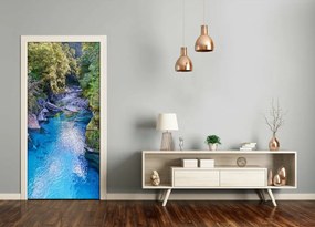 Fototapeta na dveře samolepící řeka v lese 95x205 cm