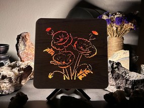 Li-Go "Vlčí máky" lampa 19x19cm provedení povrchu: dub světlý