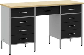 Pracovní skříň se zásuvkou 3 ks Černá Inženýrské dřevo a ocel 3321376