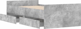 Rám postele se zásuvkami betonově šedý 100 x 200 cm 3207367