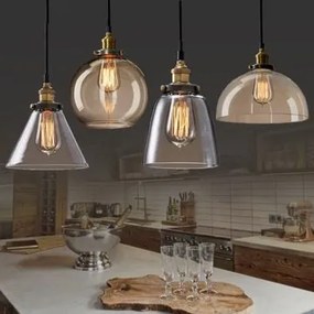 Toolight - Závěsné skleněné stropní svítidlo Verto C, čiré sklo, OSW-00138