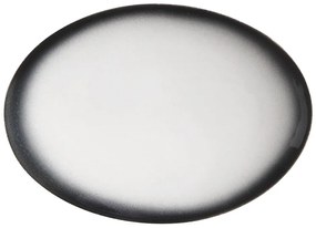 Bílo-černý keramický oválný talíř Maxwell &amp; Williams Caviar, 30 x 22 cm