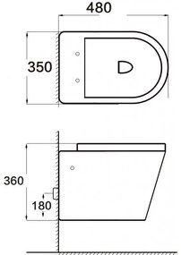 Závěsný WC set MEXEN RICO 36,5 cm s prkénkem TRE bílý