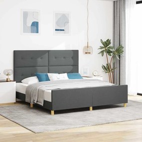 Rám postele s čelo Tmavě šedá 180 x 200 cm textil 3344747
