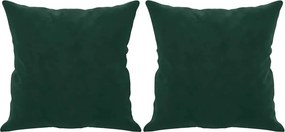 2místná pohovka s polštáři tmavě zelená 140 cm samet 3200947