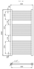 Gamma Erga Proper, topné těleso 1000x500 mm, 566W, bílá, ERG-LAV-PROP-10050-WH