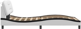Rám postele bez matrace Hvar bílý a černý 100 x 200 cm umělá kůže 3207987