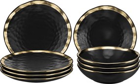 Keramická sada talířů Lissa Black Gold 8ks