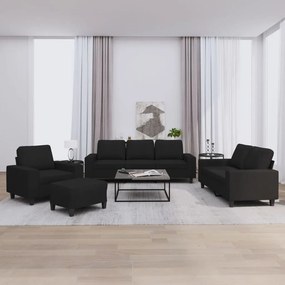 4dílná sedací souprava černá textil 3201878