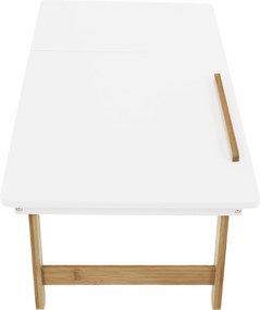 Příruční stolek na notebook / držák na tablet, bílá / přírodní bambus, MELTEN